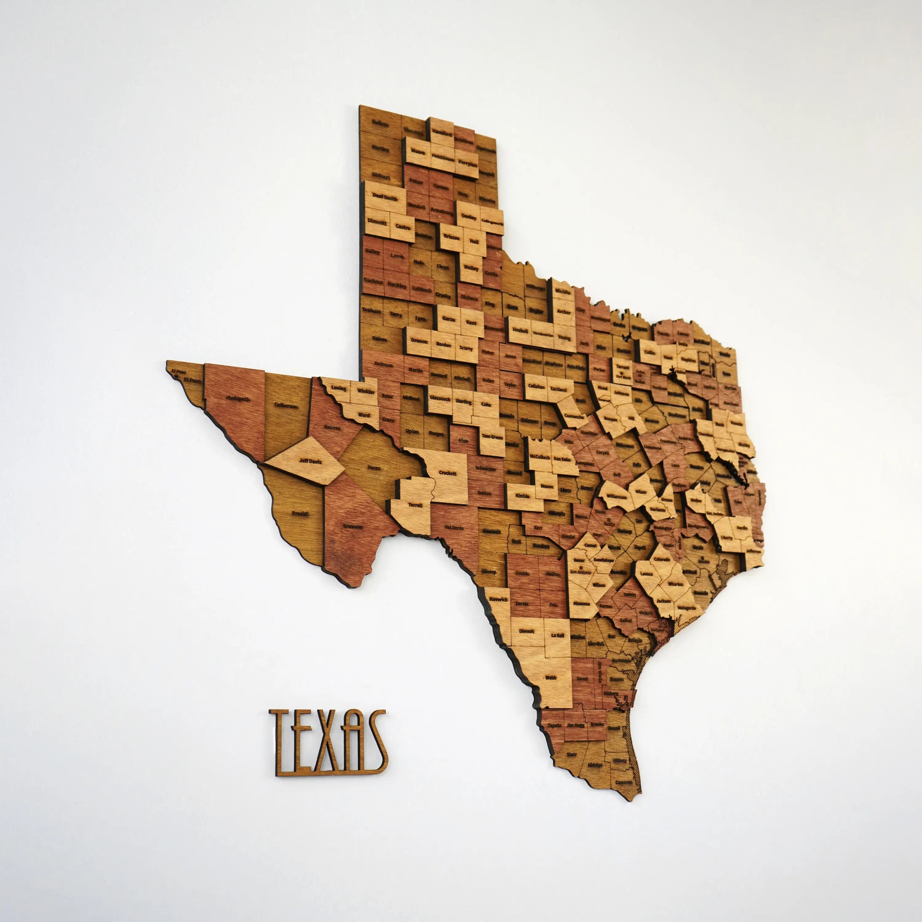 3D Wooden Texas Map: Ideal Housewarming & Travel Gift