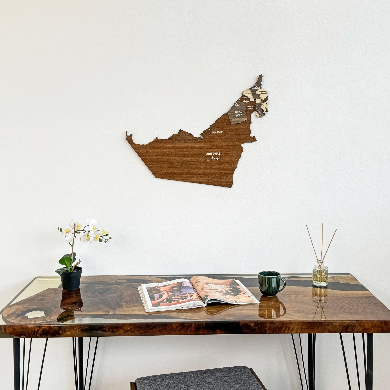 Map of United Arab Emirates Wood Art Wall Decor