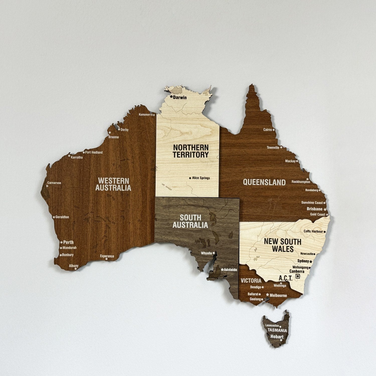 Buy 3D Wooden Wall Map Of Australia Online - Colorfullworlds