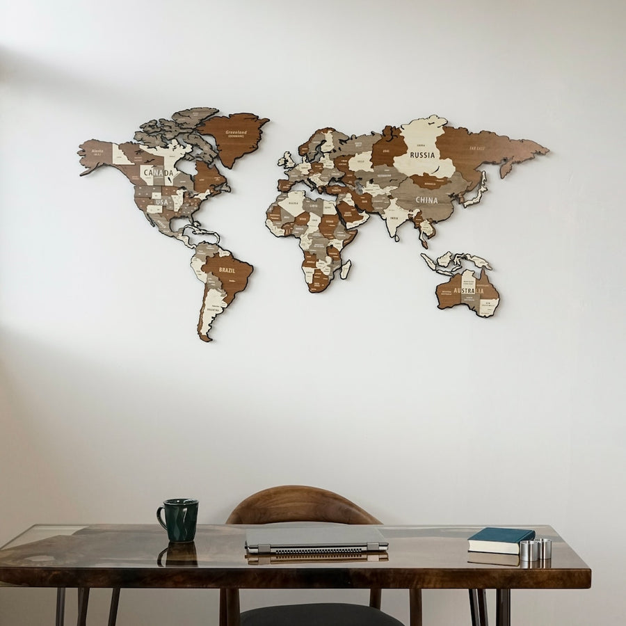 Wooden World Map - Wood Wall Art