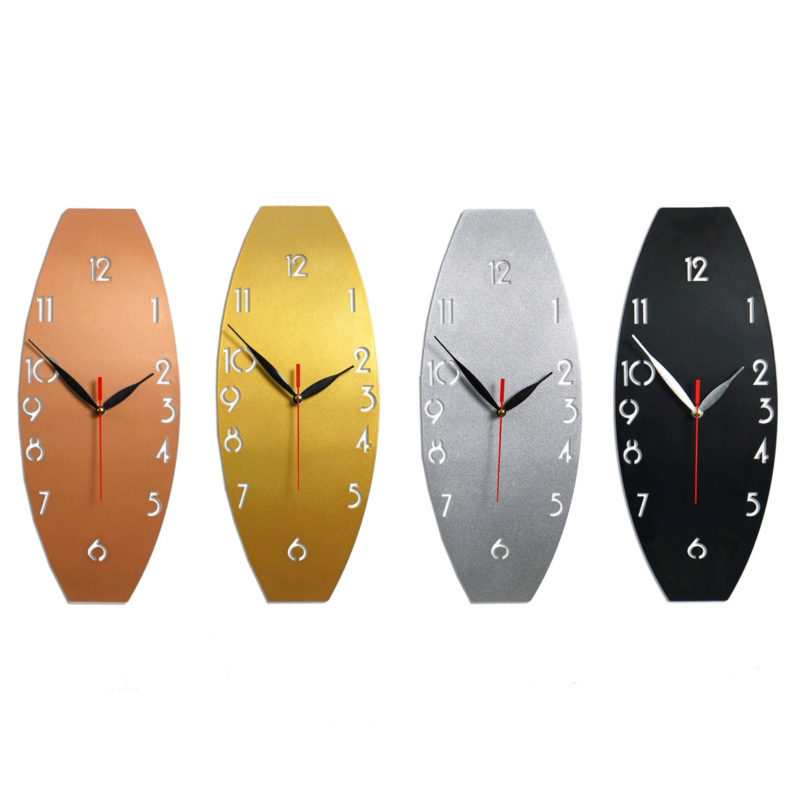 Wall Clock 3D Numbered Metal Clock
