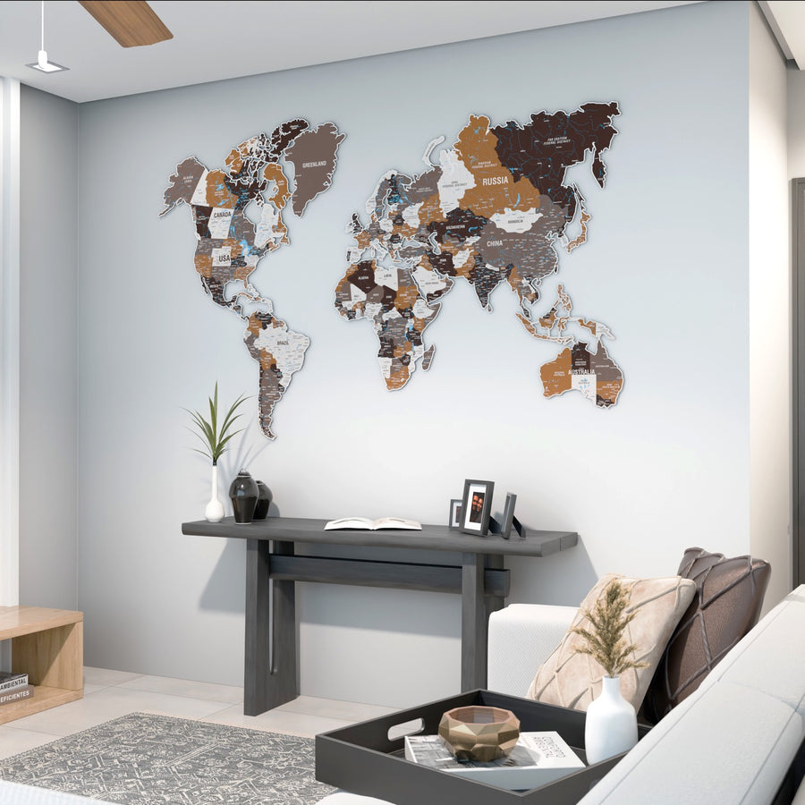 Metal World Map Wall Art Collection – ColorfullWorlds