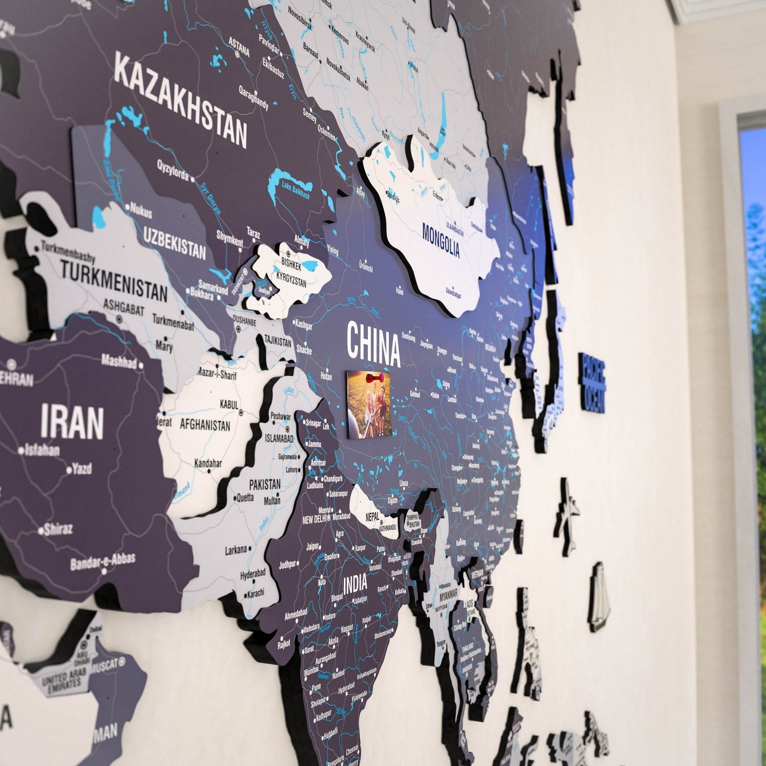 Wooden World Map for Wall - 3D & Vibrant (Nimbus) – ColorfullWorlds